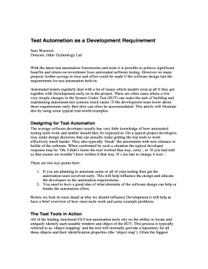 Fillable Online Test Automation as a Development Requirement Fax Email ...