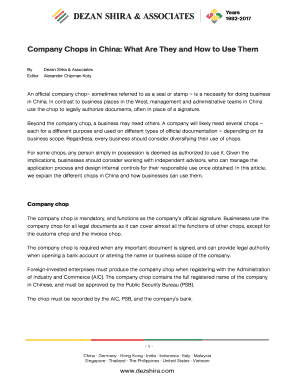 Fillable Online Company Chops in China: What Are They and How to Use ...