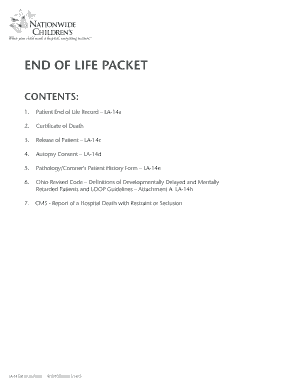 Fillable Online END OF LIFE PACKET Fax Email Print - pdfFiller