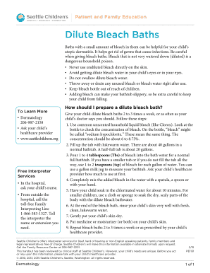 Fillable Online Dilute Bleach Baths Fax Email Print - pdfFiller