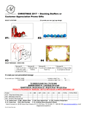 Fillable Online Customer Appreciation Promo Gifts Fax Email Print ...