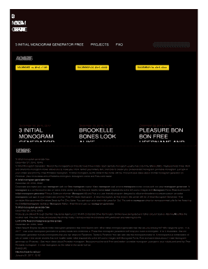 Fillable Online 3 INITIAL MONOGRAM GENERATOR FREE Fax Email Print ...