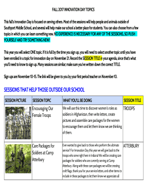 Fillable Online This falls Innovation Day is focused on serving others ...