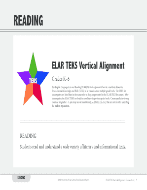 Fillable Online ELAR TEKS Vertical Alignment Fax Email Print - pdfFiller