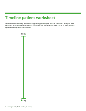 Fillable Online Timeline patient worksheet Fax Email Print - pdfFiller