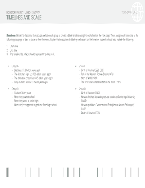 Fillable Online TIMELINES AND SCALE Fax Email Print - pdfFiller