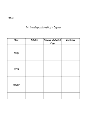 Fillable Online Tuck Everlasting Vocabulary Graphic Organizer Fax Email ...