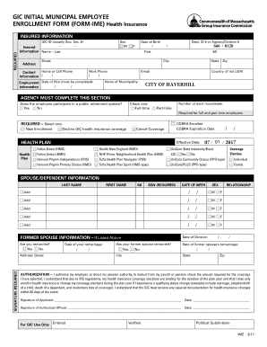 Fillable Online ENROLLMENT FORM (FORM-IME) Health Insurance Fax Email ...