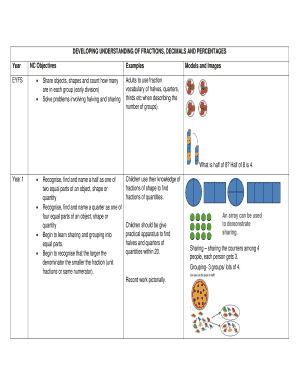 Fillable Online DEVELOPING UNDERSTANDING OF FRACTIONS, DECIMALS AND ...