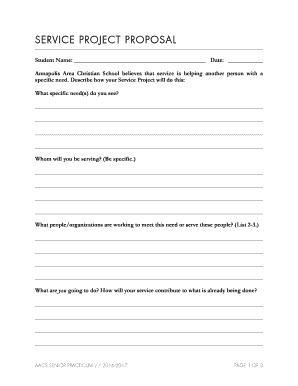 Fillable Online SERVICE PROJECT PROPOSAL Fax Email Print - pdfFiller