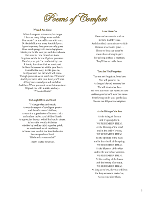 Fillable Online Poems of Comfort Fax Email Print - pdfFiller