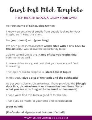Fillable Online Guest Post Pitch Template Fax Email Print - pdfFiller