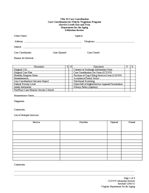 Title III Care Coordination - sp wwrc Doc Template | pdfFiller