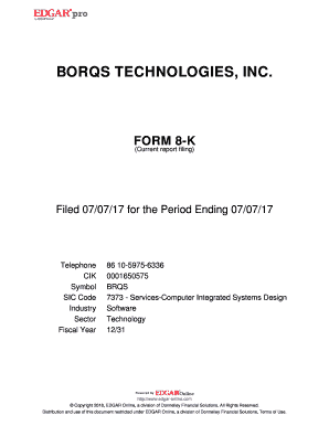 Fillable Online BORQS TECHNOLOGIES, INC Fax Email Print - pdfFiller