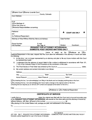 Fillable Online REQUEST FOR ATTORNEY WITHDRAWAL Fax Email Print - pdfFiller