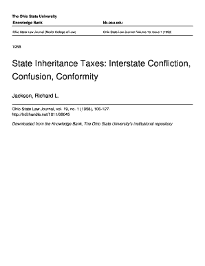 Fillable Online Ohio State Law Journal: Volume 19, Issue 1 (1958) Fax ...