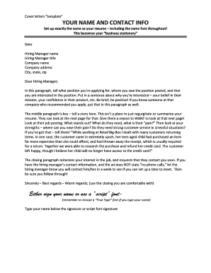Fillable Online Cover letters template Fax Email Print - pdfFiller