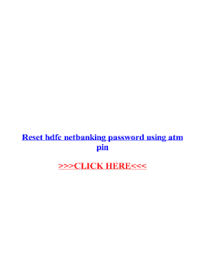 Fillable Online Reset hdfc netbanking password using atm Fax Email ...