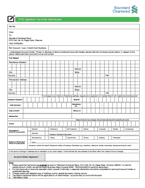 Fillable Online KYC Updation form for Individuals Fax Email Print - pdfFiller