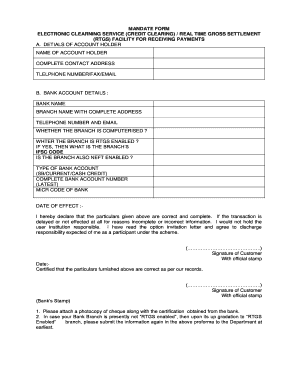 Fillable Online ELECTRONIC CLEARNING SERVICE (CREDIT CLEARING) / REAL ...
