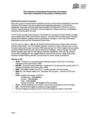Fillable Online RTA response to Queensland Productivity Commission Fax ...