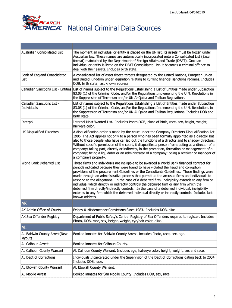 Fillable Online National Criminal Data Sources Fax Email Print - pdfFiller