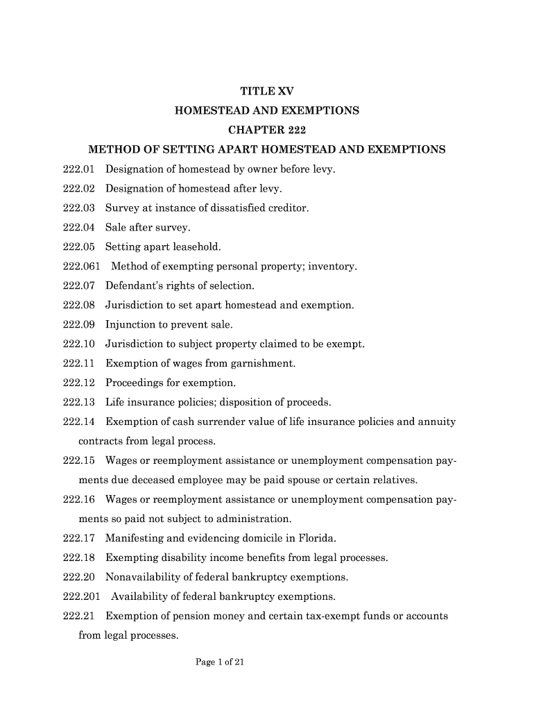 Fillable Online HOMESTEAD AND EXEMPTIONS Fax Email Print - pdfFiller
