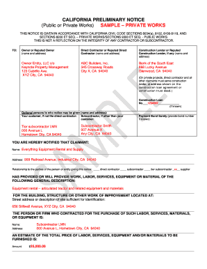 Fillable Online (Public or Private Works) SAMPLE PRIVATE WORKS Fax ...