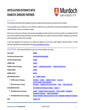 Fillable Online ARTICULATION PATHWAYS WITH Fax Email Print - pdfFiller