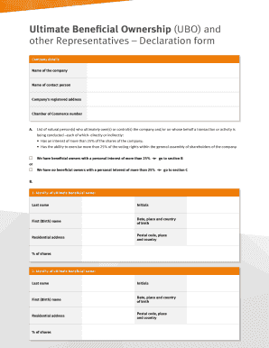 Fillable Online Ultimate Beneficial Ownership (UBO) and Fax Email Print - pdfFiller