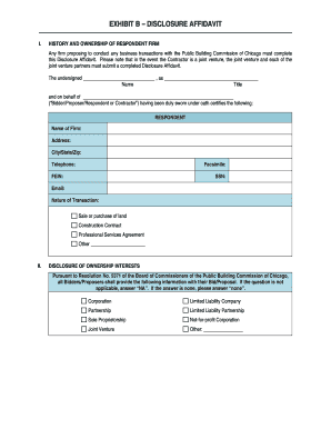 Fillable Online EXHIBIT B DISCLOSURE AFFIDAVIT Fax Email Print - pdfFiller