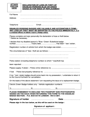 Fillable Online DECLARATION OF LOSS OR THEFT OF Fax Email Print - pdfFiller