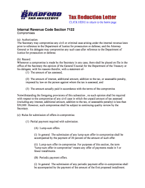 Fillable Online Internal Revenue Code Section 7122 Fax Email Print ...