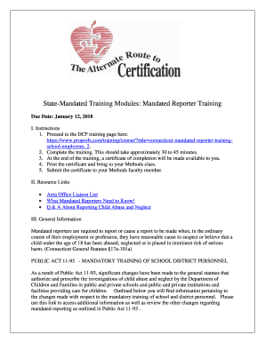 Fillable Online State-Mandated Training Modules: Mandated Reporter ...
