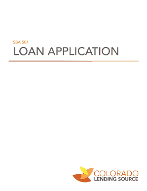 Fillable Online 504 Loan Application Contents Fax Email Print - pdfFiller