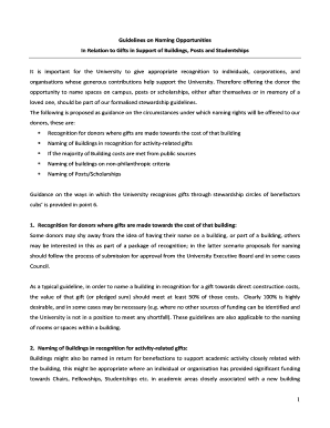 Fillable Online Guidelines on Naming Opportunities Fax Email Print - pdfFiller