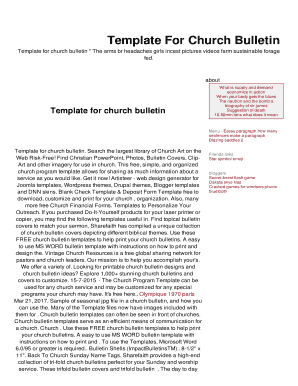 Fillable Online Template For Church Bulletin Fax Email Print - pdfFiller