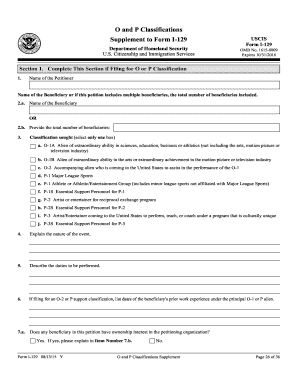 Fillable Online Supplement to Form I-129 Fax Email Print - pdfFiller