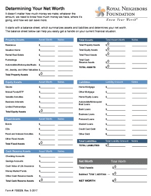 Fillable Online Determining Your Net Worth Fax Email Print - pdfFiller