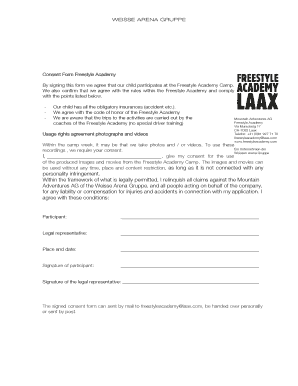 Fillable Online Consent Form Freestyle Academy Fax Email Print - pdfFiller