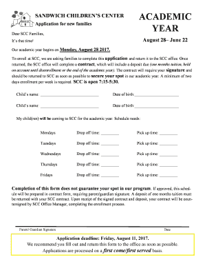 Fillable Online Application for new families Fax Email Print - pdfFiller