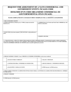 Fillable Online REQUEST FOR ASSIGNMENT OF A NATO COMMERCIAL AND Fax ...