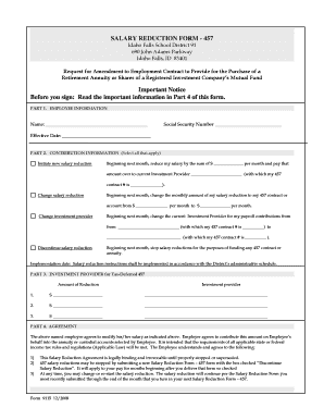 Fillable Online d91 k12 id SALARY REDUCTION FORM - 457 Fax Email Print ...