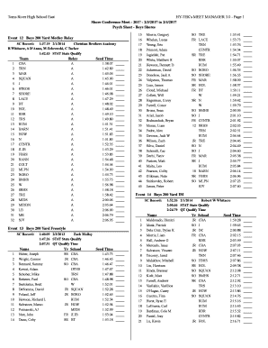 Fillable Online Psych Sheet - Boys Shores Fax Email Print - pdfFiller