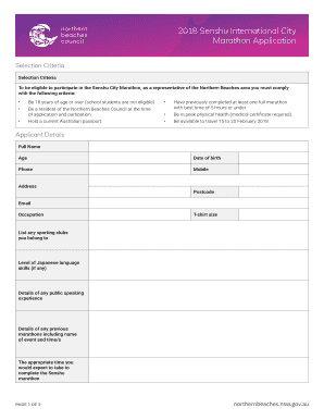 Fillable Online Marathon Application Fax Email Print - pdfFiller