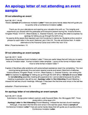 Fillable Online An apology letter of not attending an event Fax Email ...