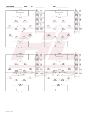 Fillable Online Soccer Lineup Fax Email Print - pdfFiller