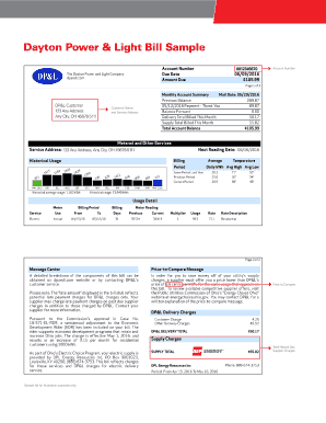 Fillable Online Dayton Power & Light Bill Sample Fax Email Print ...
