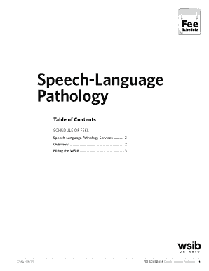 Fillable Online FEE SCHEDULE Speech Language Pathology Fax Email Print ...