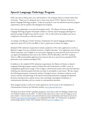 Fillable Online Speech Language Pathology Program Fax Email Print ...